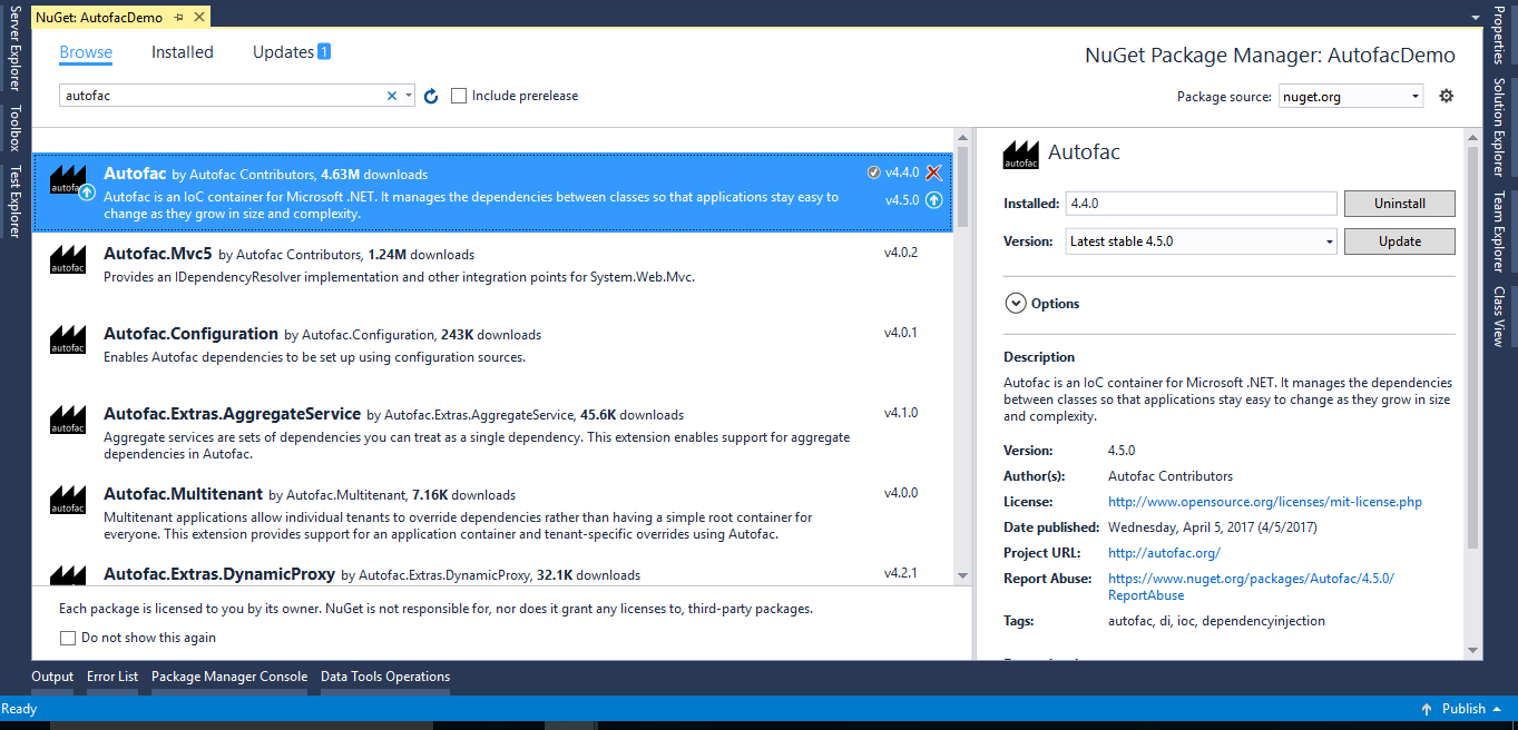 Getting Started — First Autofac documentation